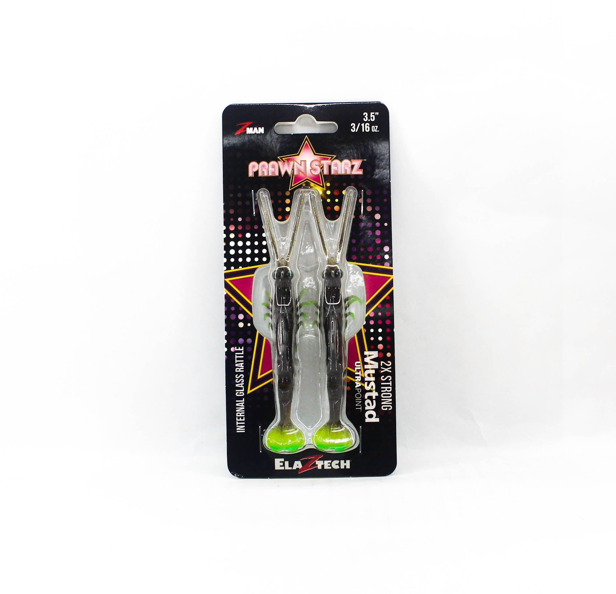 Zman Soft Lure PrawnstarZ 3.5 Inch 2/Pack Rootbeer Chartreuse (9156)